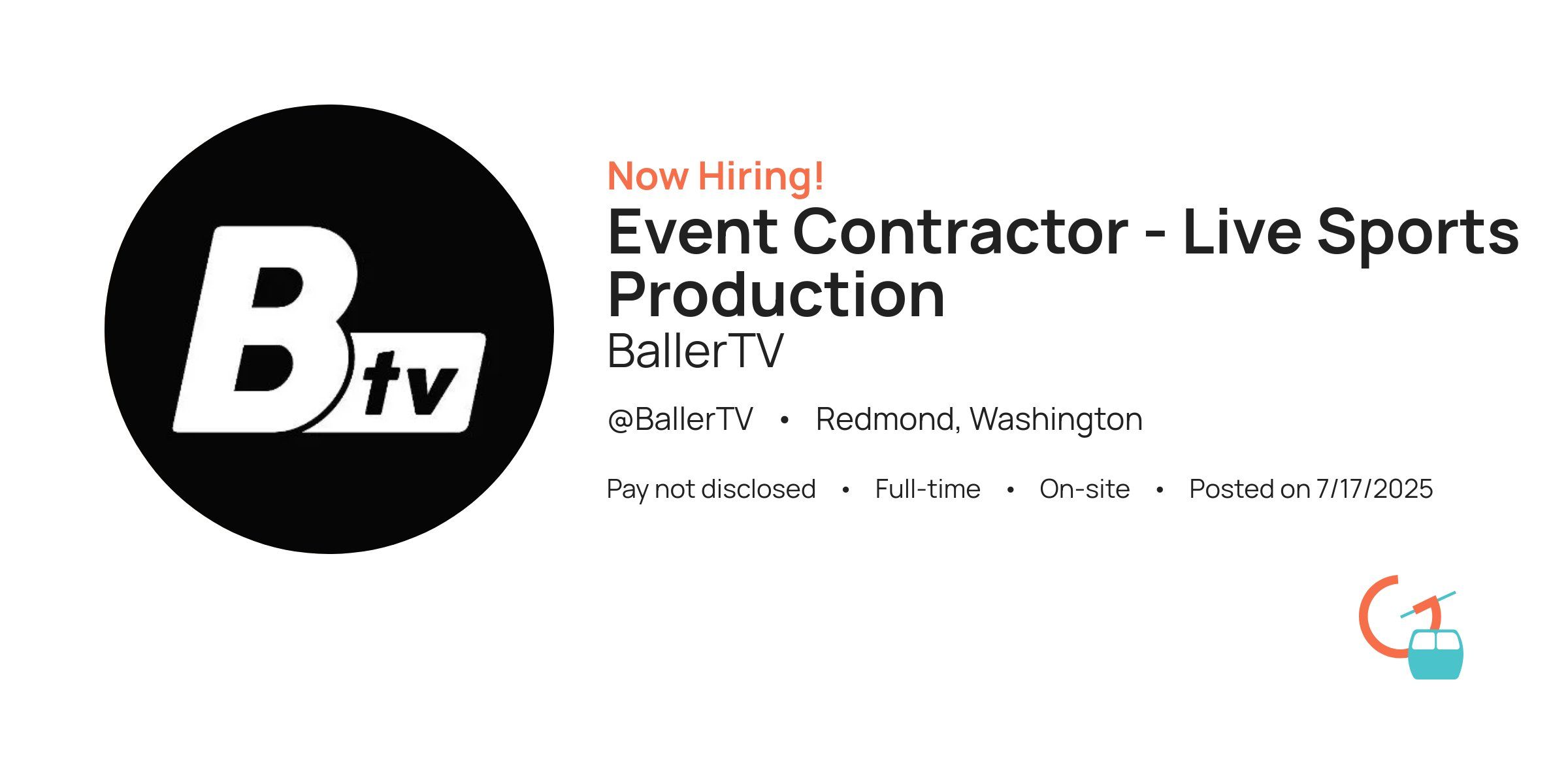 Event Contractor - Live Sports Production at BallerTV | Gondola