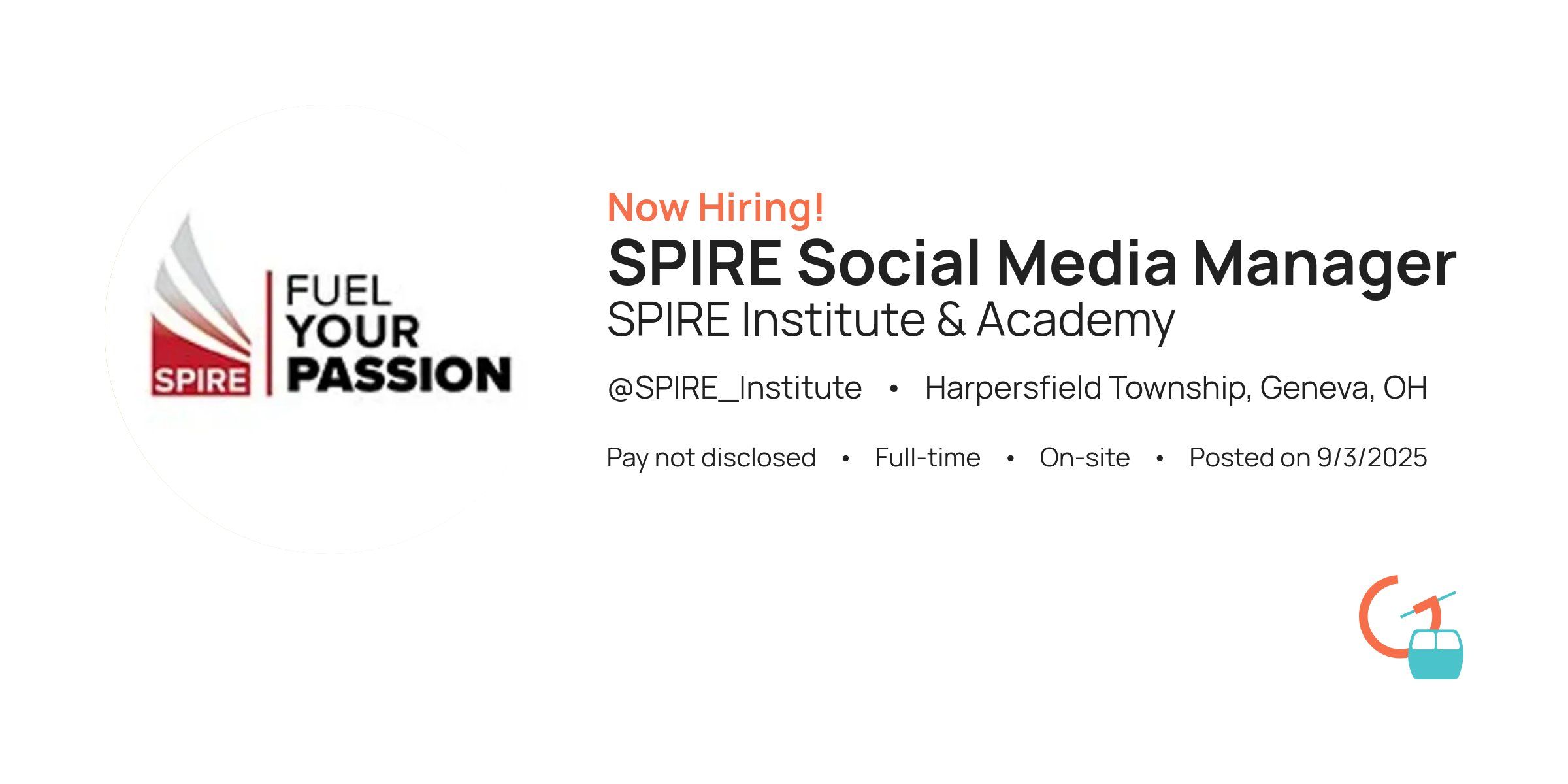SPIRE Social Media Manager at SPIRE Institute & Academy | Gondola