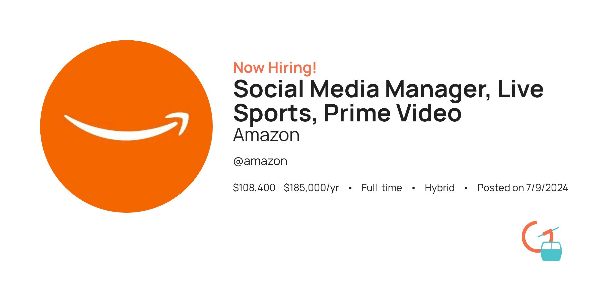 Social Media Manager, Live Sports, Prime Video at Amazon | Gondola