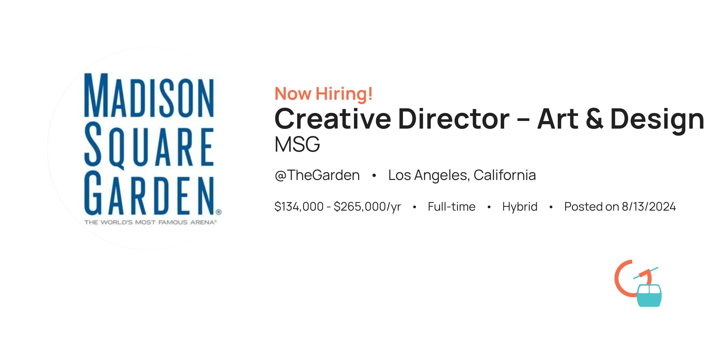 Creative Director – Art & Design at MSG | Gondola