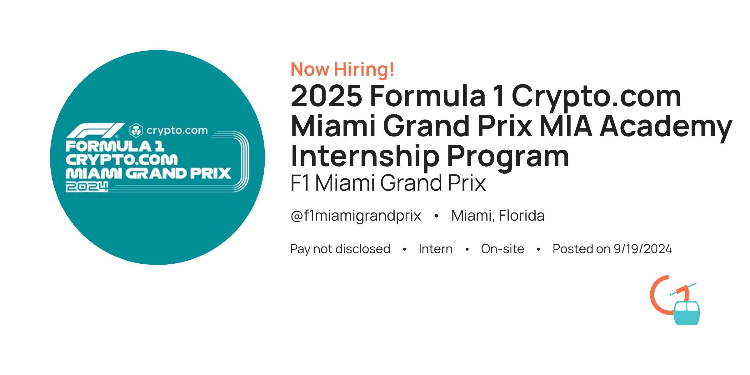 2025 Formula 1 Crypto.com Miami Grand Prix MIA Academy Internship ...