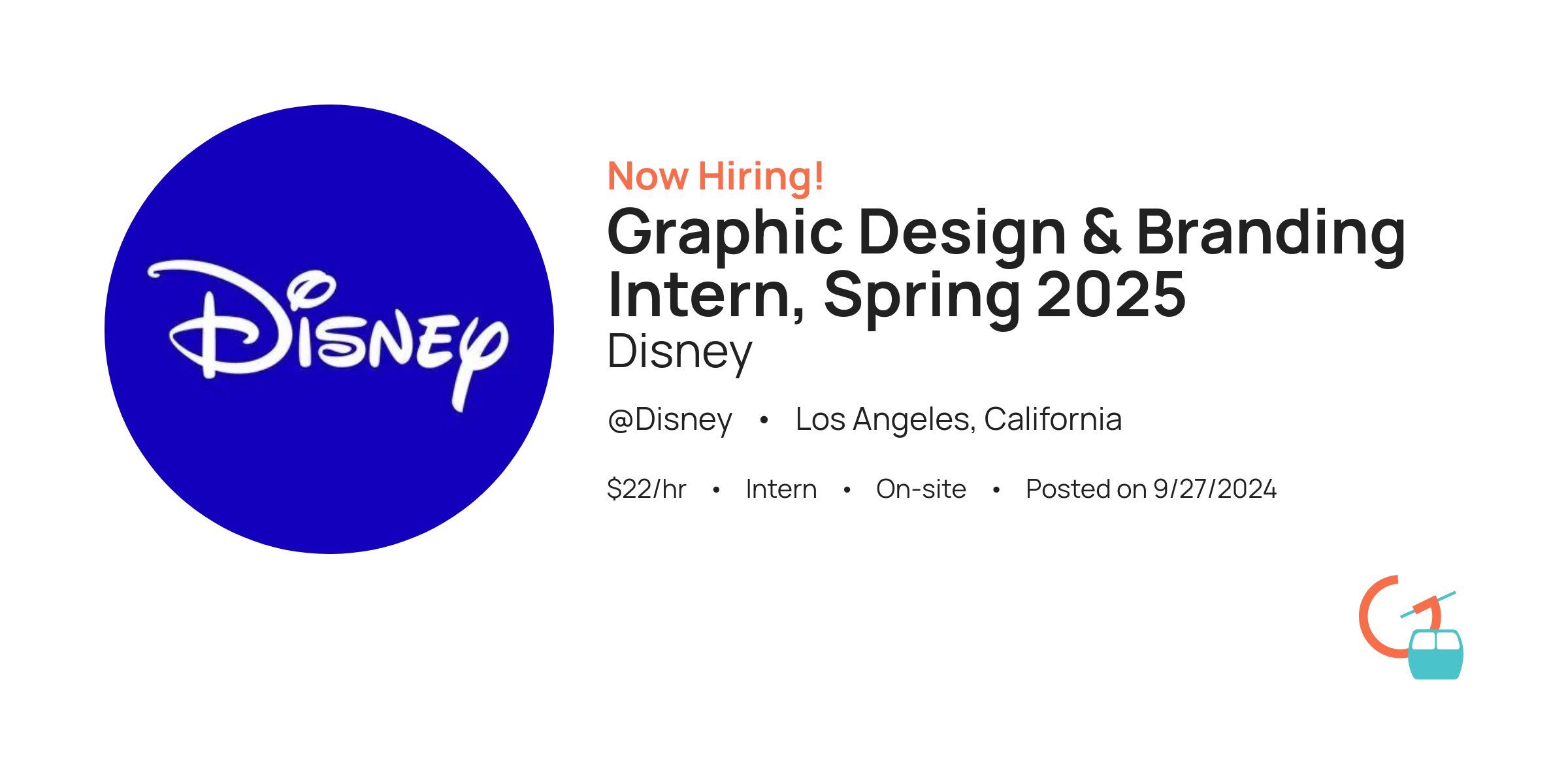 Graphic Design & Branding Intern, Spring 2025 at Disney | Gondola