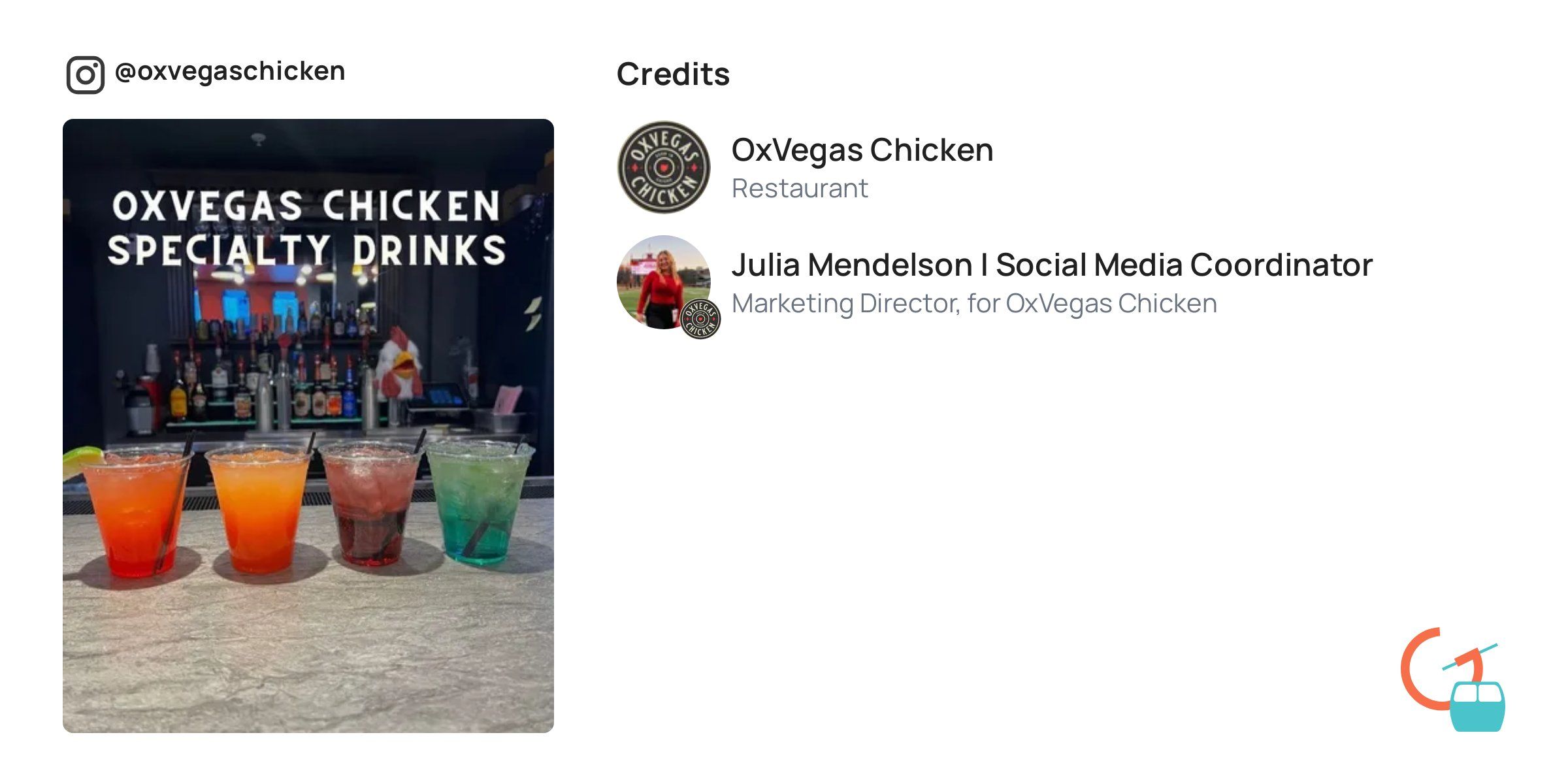 @oxvegaschicken via Instagram | Gondola