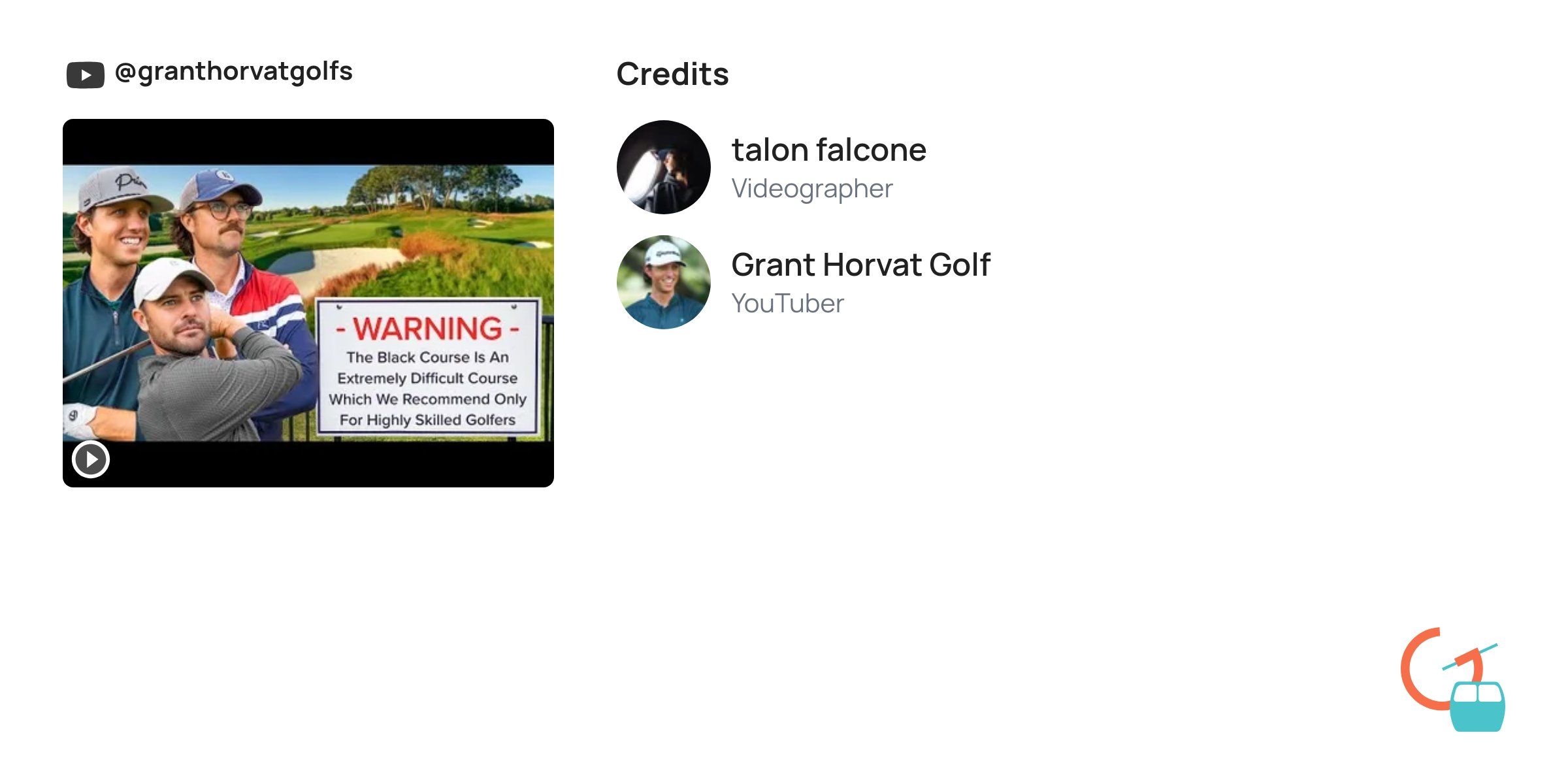 @granthorvatgolfs via YouTube | Gondola